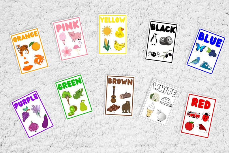 Color Flashcards for Toddlers Educational Flashcards Montessori Color ...