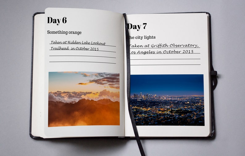 Photo Prompt Journal Printable Photography Challenge 100 Day Photo ...