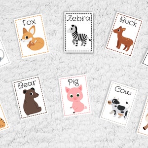 Animal Flashcards for Toddlers Learning Animals Flashcards Montessori ...