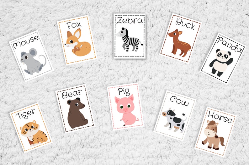 Animal Flashcards for Toddlers Learning Animals Flashcards Montessori ...