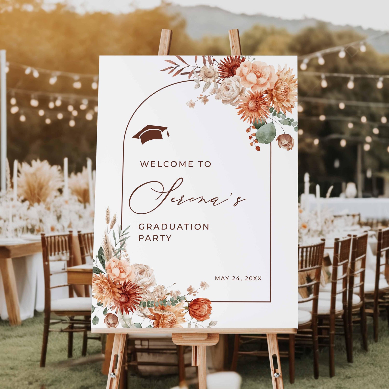 Graduation Welcome Sign, Boho Printable Graduation Signage, Bohemian ...