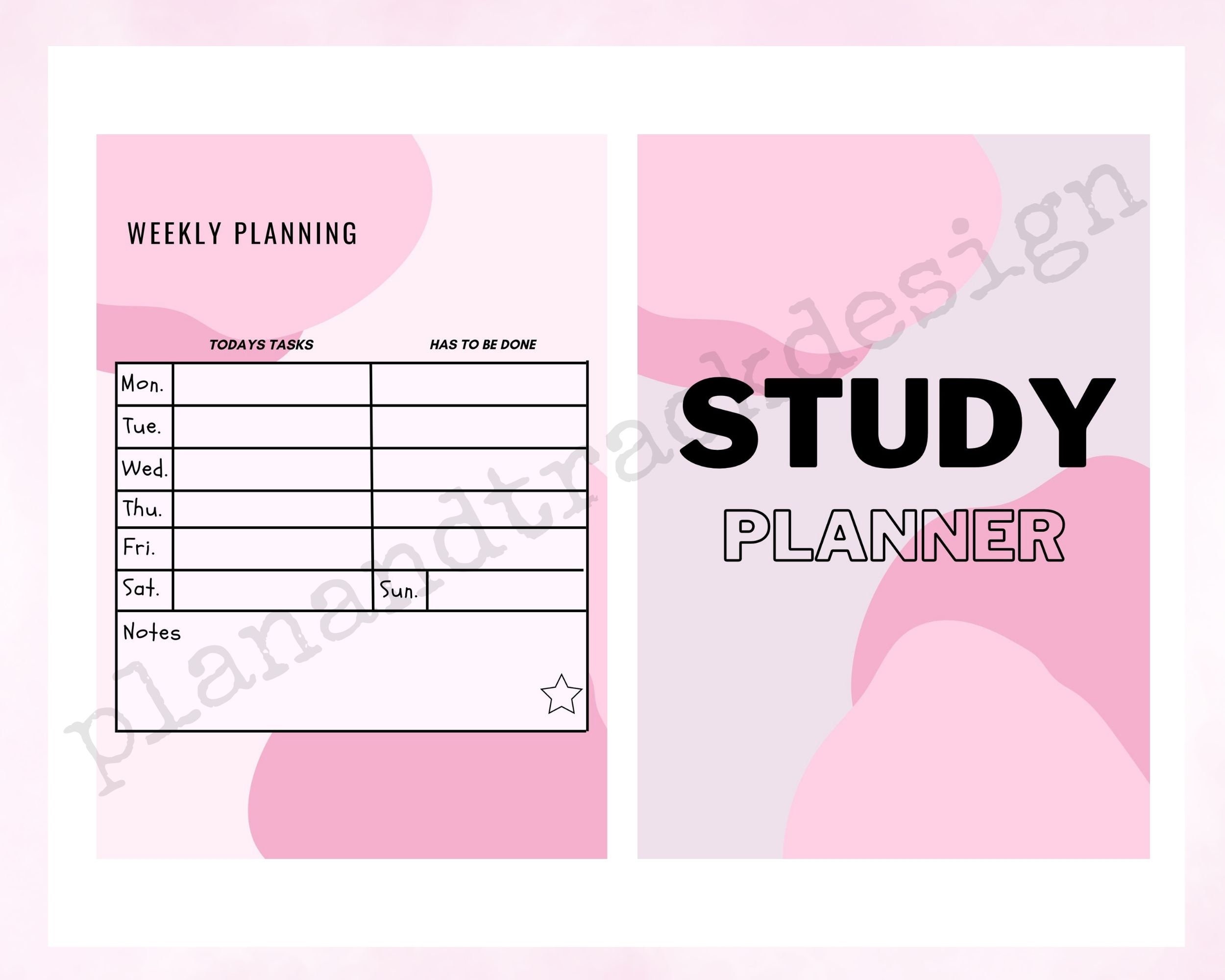 Study Planner Template Study Planner Canva Study Planner - Etsy