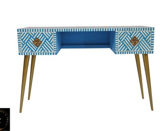 Bone Inlay Fruniture, Bone Inlay Desk, Bone Inlay Console Table With 2 ...
