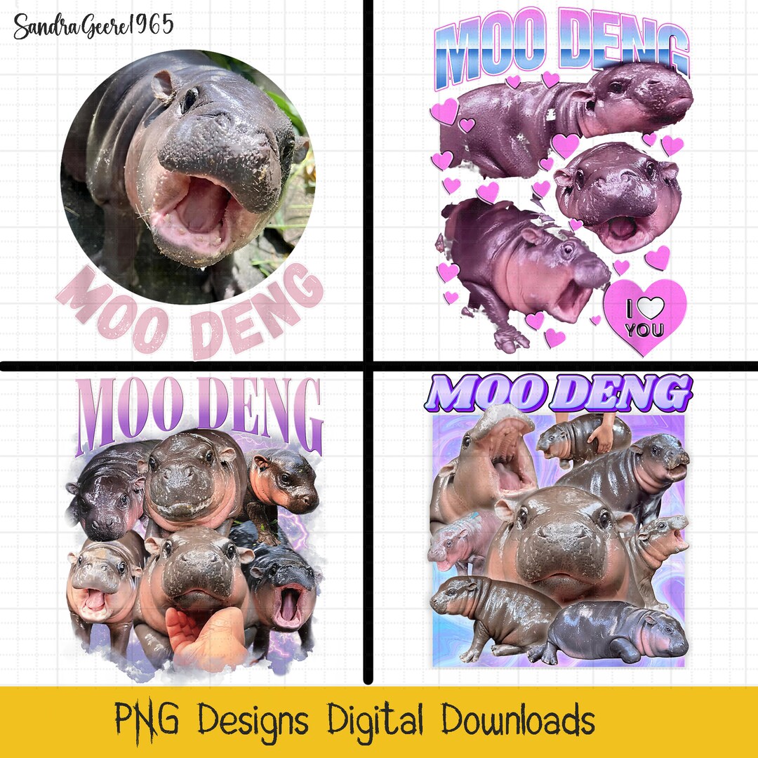 4 Moo Deng Png, I Love Moo Deng Png, Moo Deng Bootleg Rap Png, Hippo ...