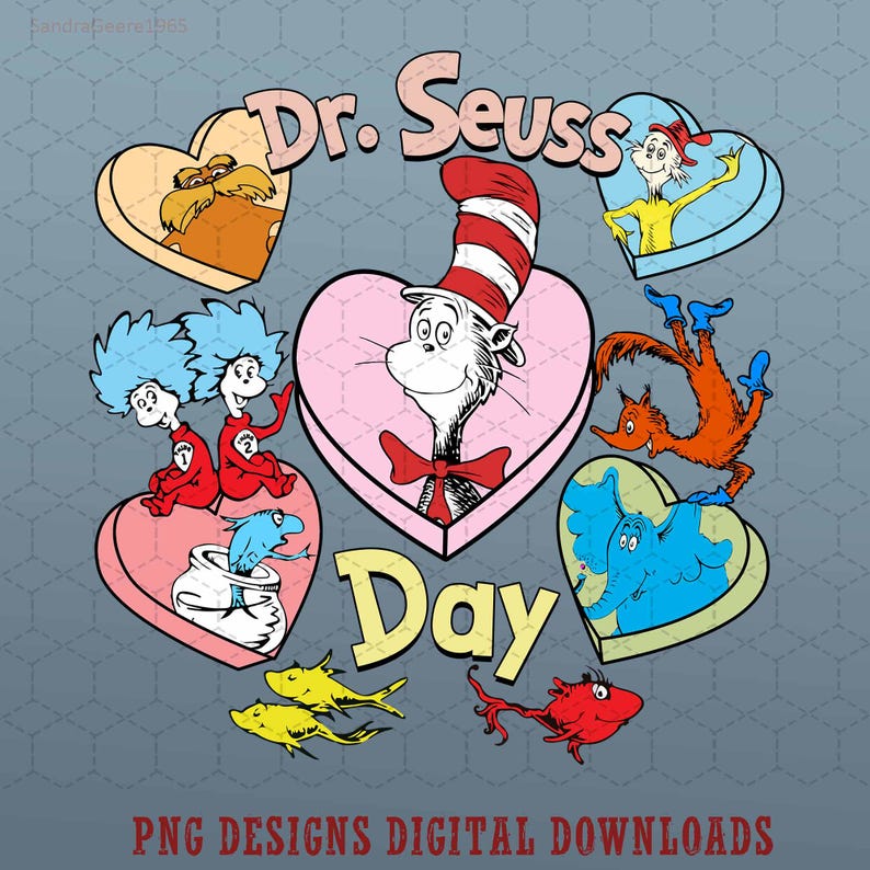 Happy Dr Seuss Day Png, Dr Seuss Happy 100 Days of School Png, Cat in ...