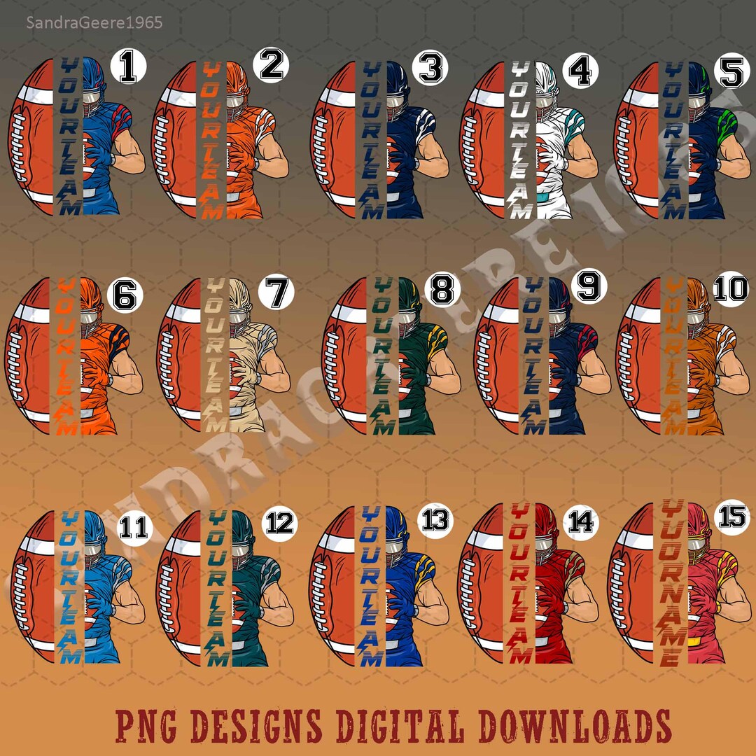 Bundle Custom Football Team, Personalized Mascot/your Team Custom Work ...