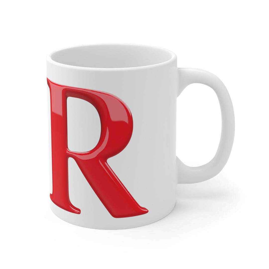 Letter R Mug, Personalised Initial Mug With Cool Red Font Design - Etsy