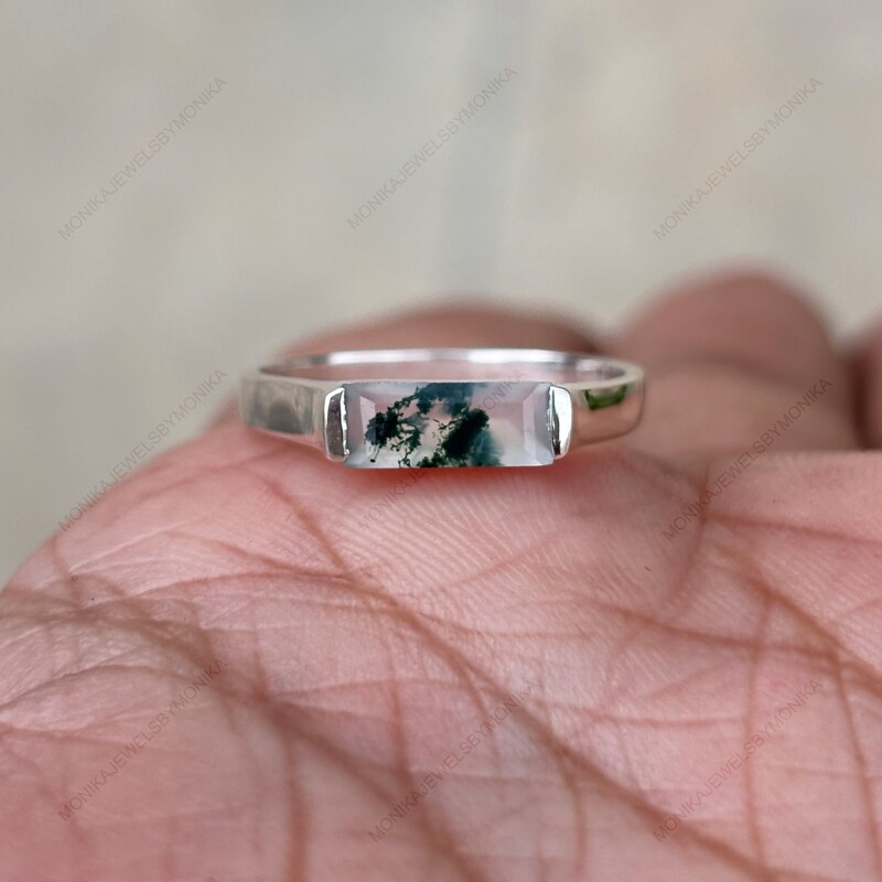 Moss Agate Ring - Etsy