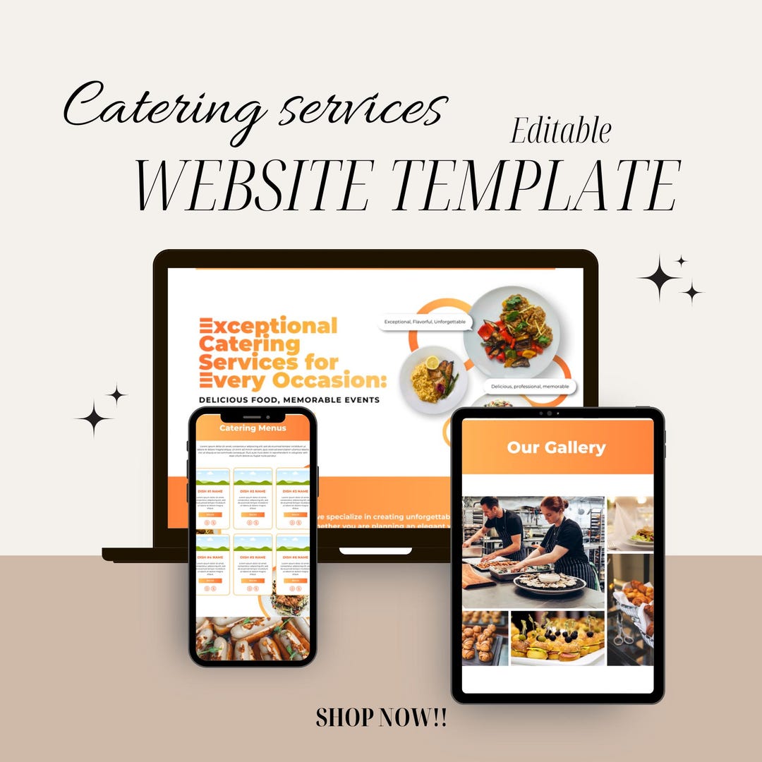 Catering Services Website Template, Modern Digital Design for Your ...