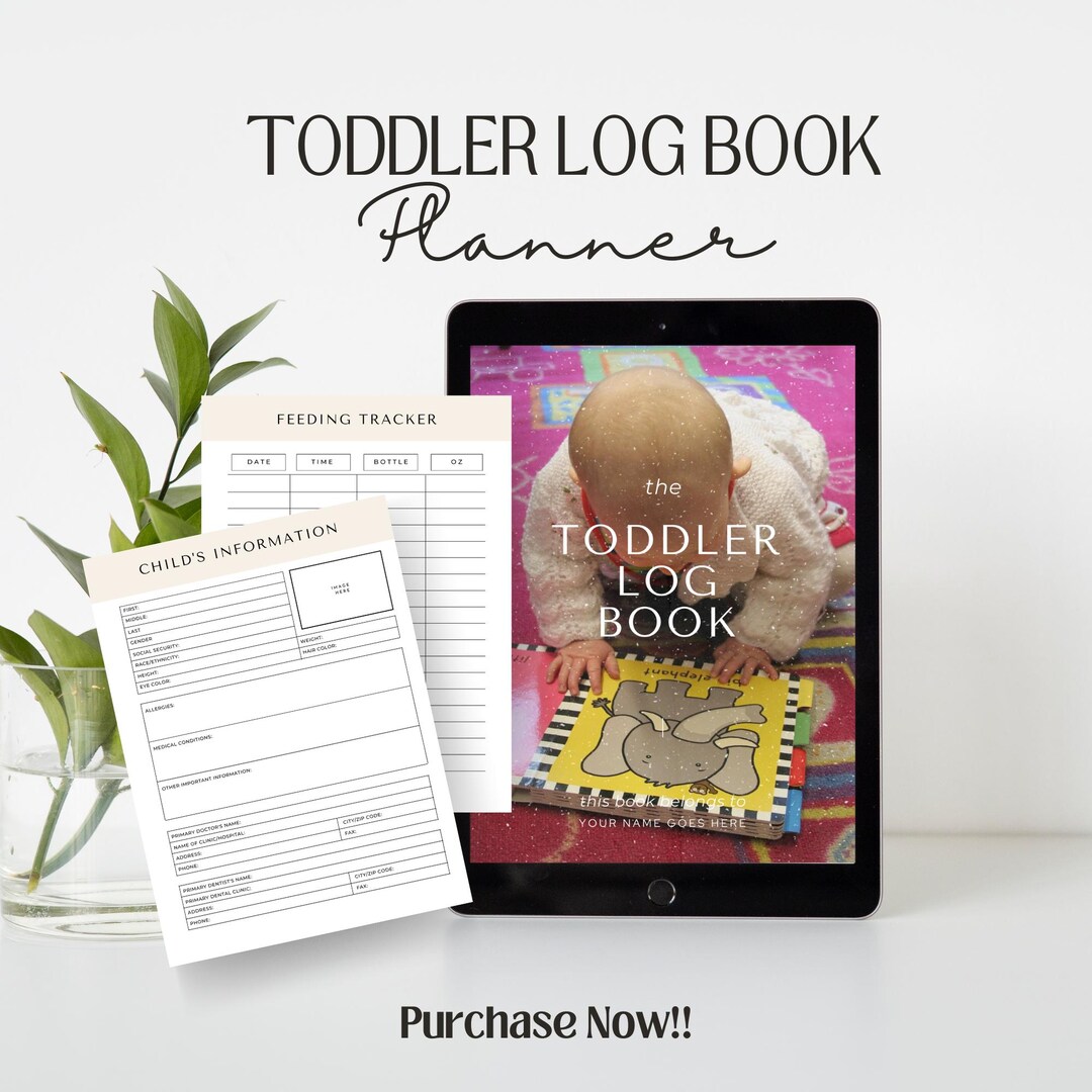 Toddler Log Book, Printable Toddler Planner for Daily Activities ...