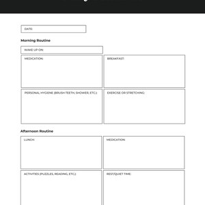 Dementia Daily Planner, Printable Daily Planner for Caregivers ...