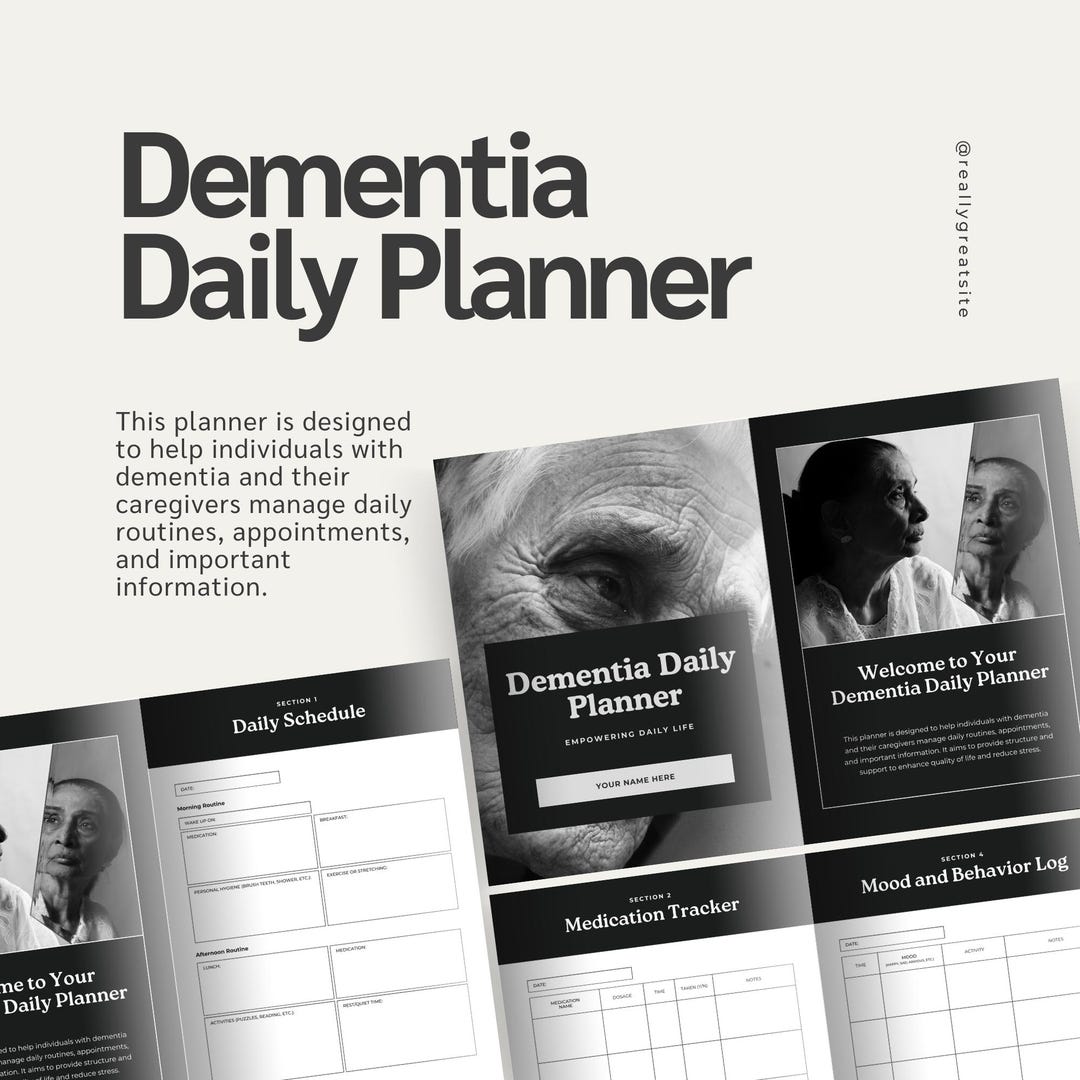 Dementia Daily Planner, Printable Daily Planner for Caregivers ...