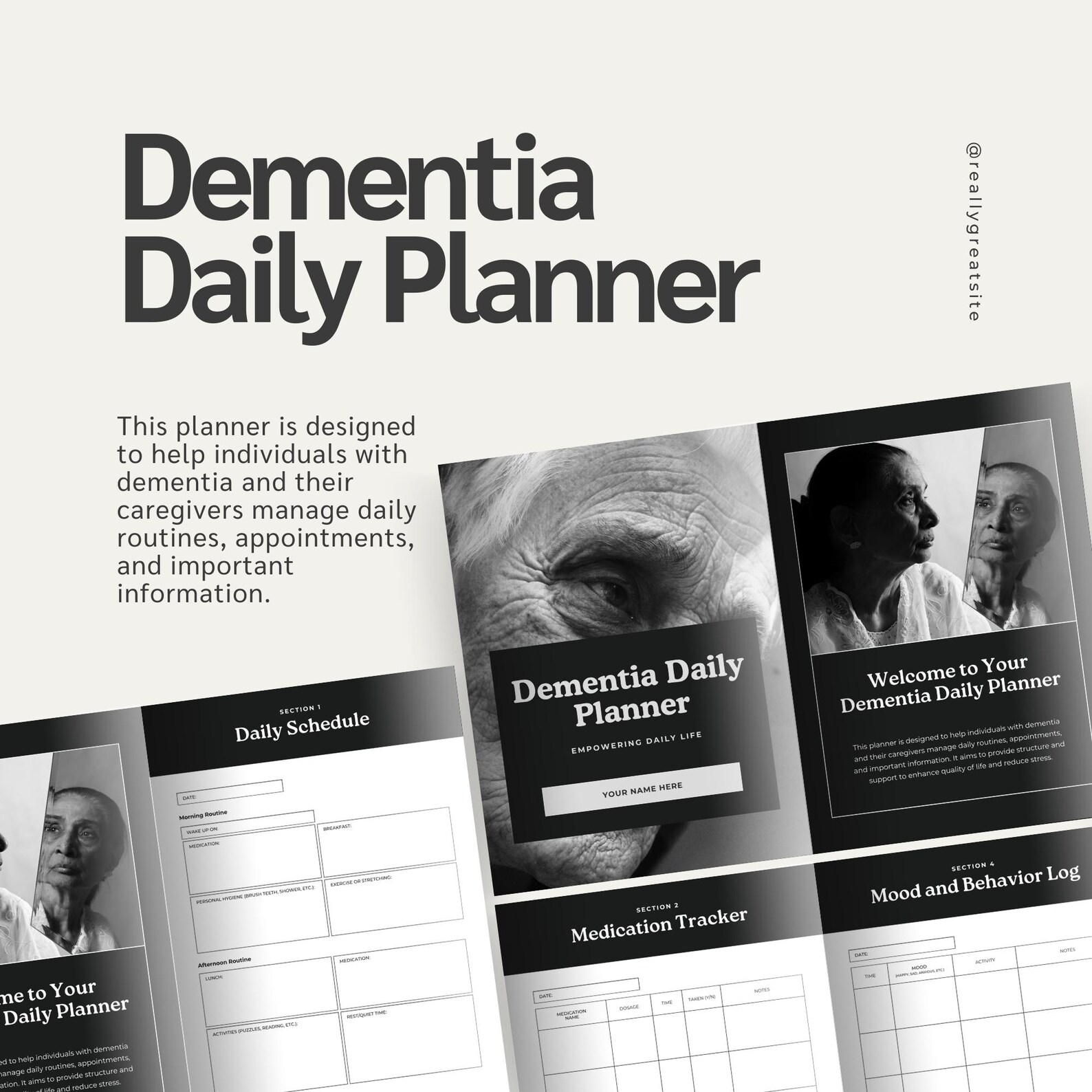 Dementia Daily Planner, Printable Daily Planner for Caregivers ...