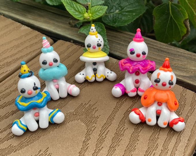 Clown Figurine Handmade Polymer Clay - Etsy
