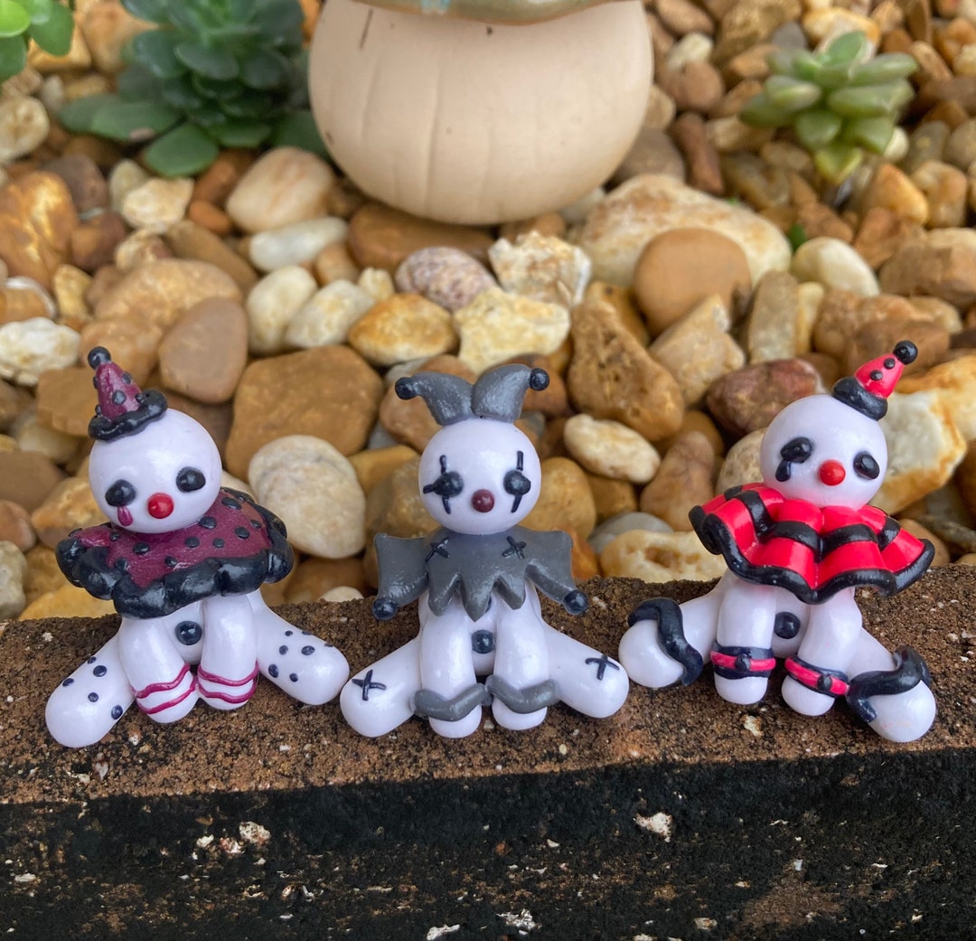 Goth Emo Clown Figurine Handmade Desk Buddy - Etsy