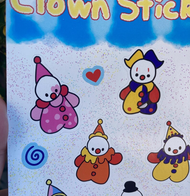 Clown Sticker Sheet - Etsy
