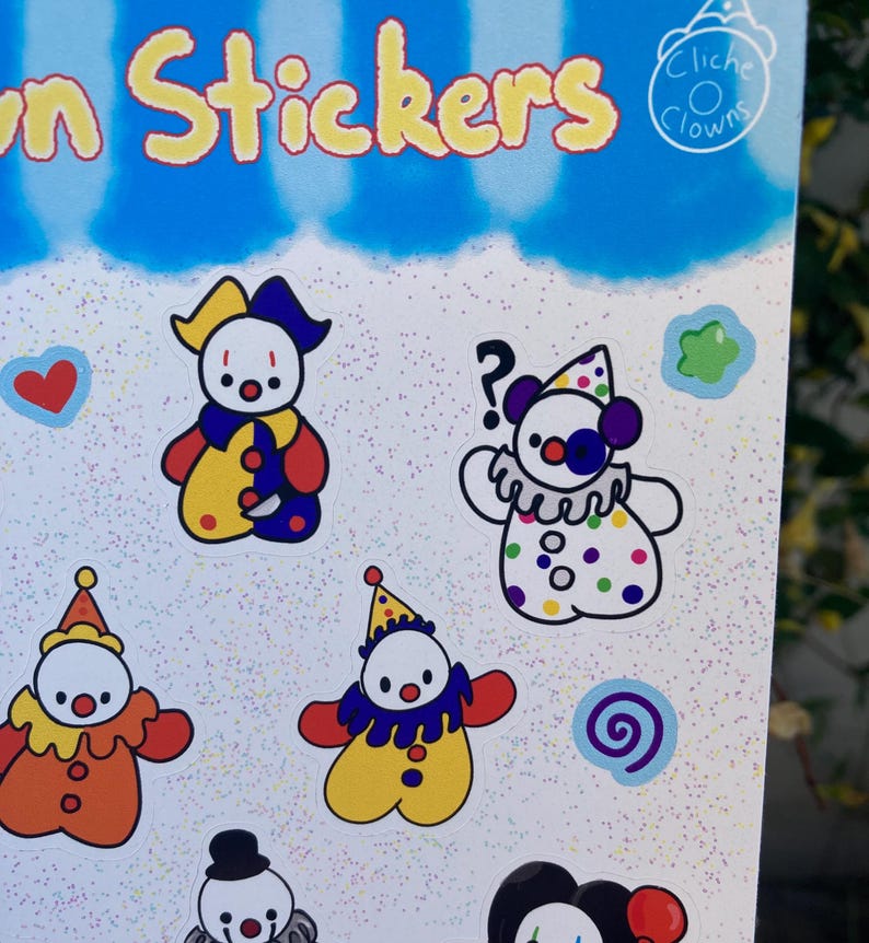Clown Sticker Sheet - Etsy