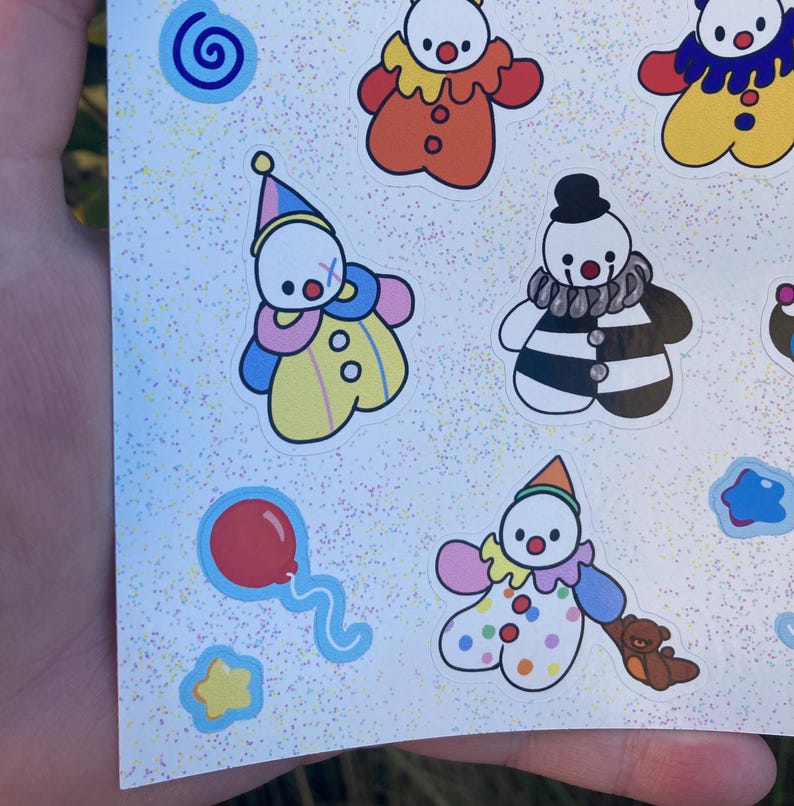 Clown Sticker Sheet - Etsy