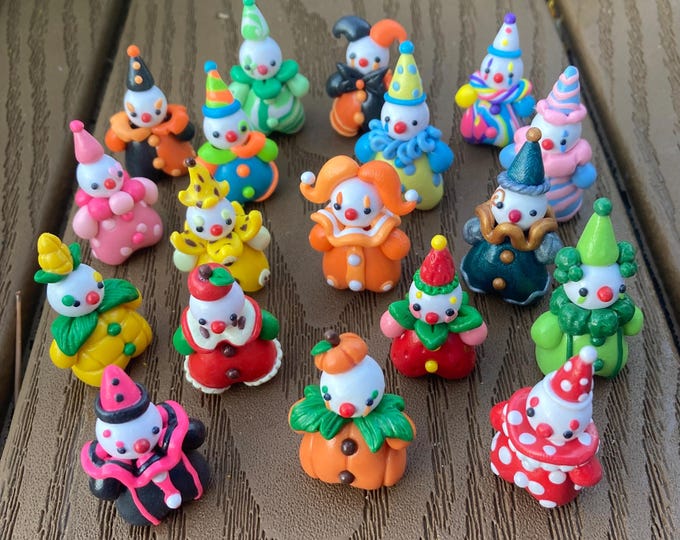 Mini Clown Handmade Figurine - Etsy