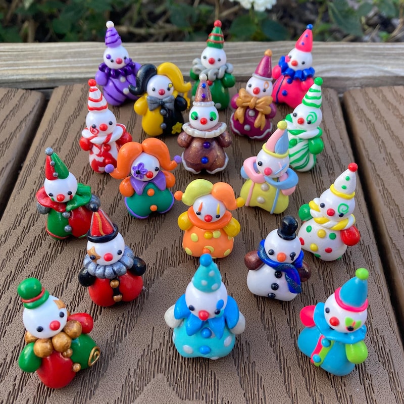 Glass Clowns Figurines - Etsy