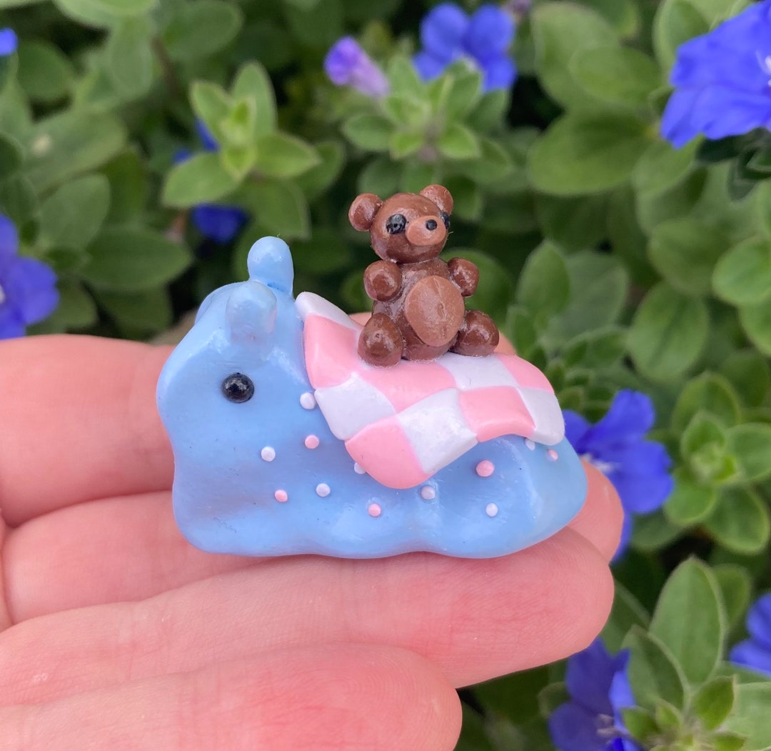 Teddy Bear Slug Handmade Figurine - Etsy