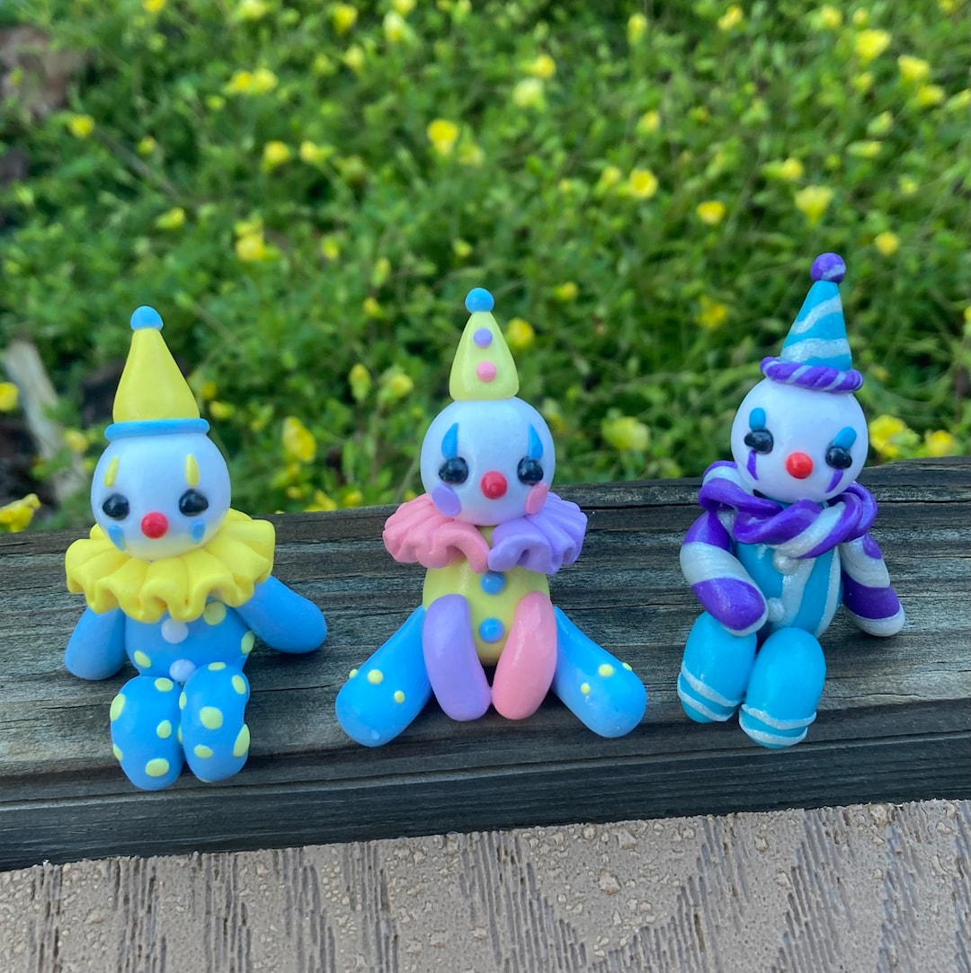 Pastel Clown Handmade Figurine - Etsy