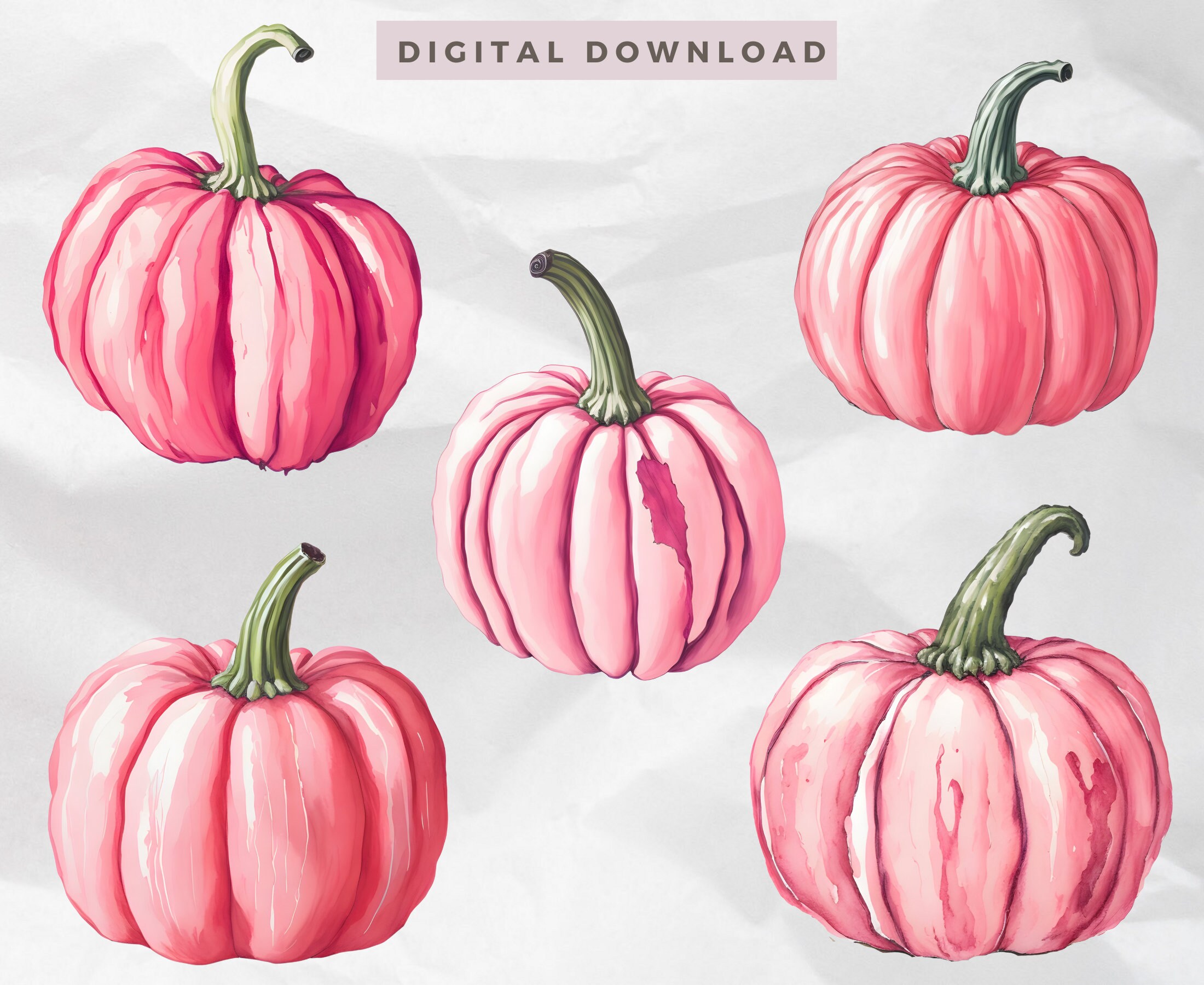Pink Pastel Halloween Clipart Halloween Clipart Pink Pumpkin - Etsy