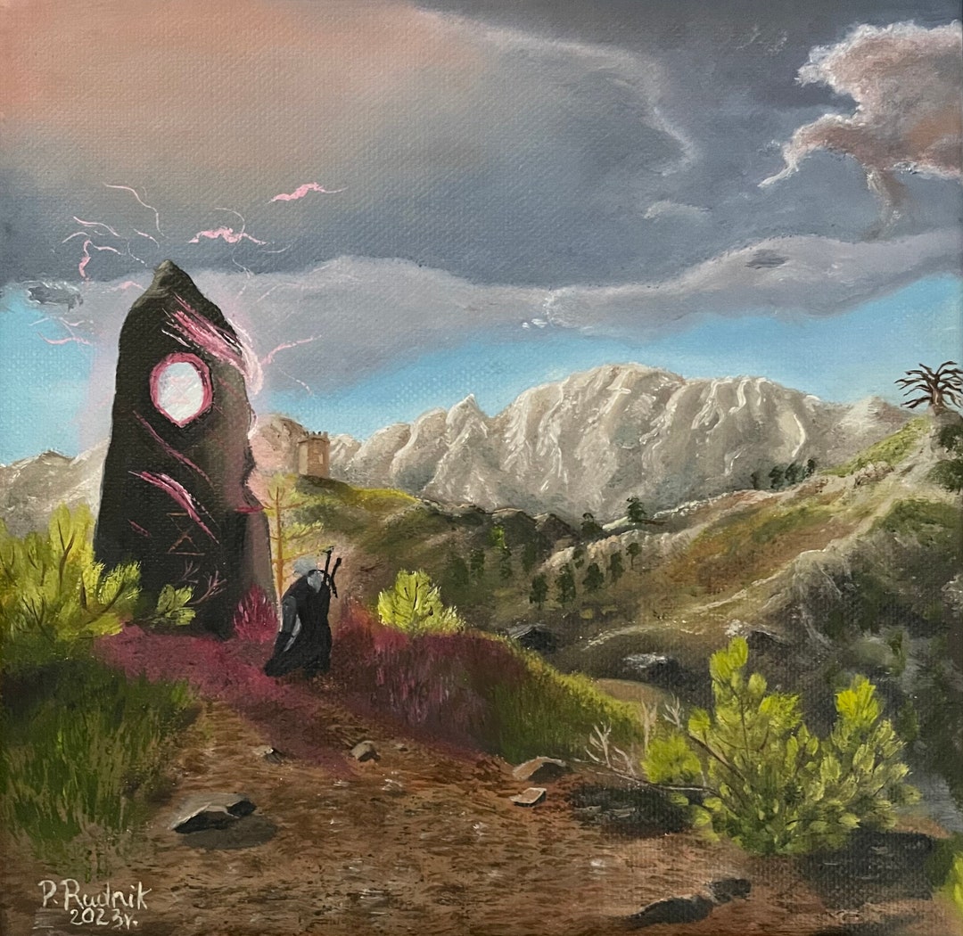The Witcher Place of Power Yrden Fanart Oil Painting 30x40 - Etsy