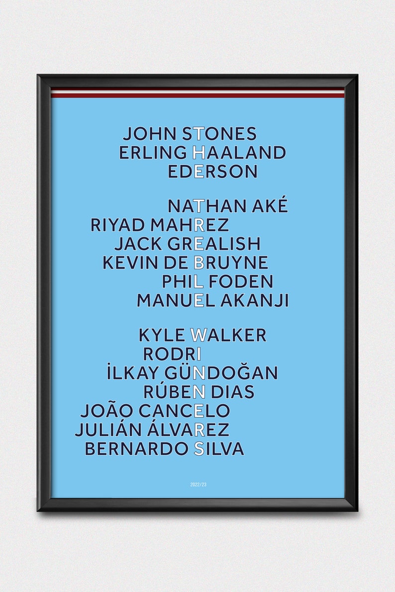 Manchester City's Amazing Treble Winning Squad - Unframed - Etsy