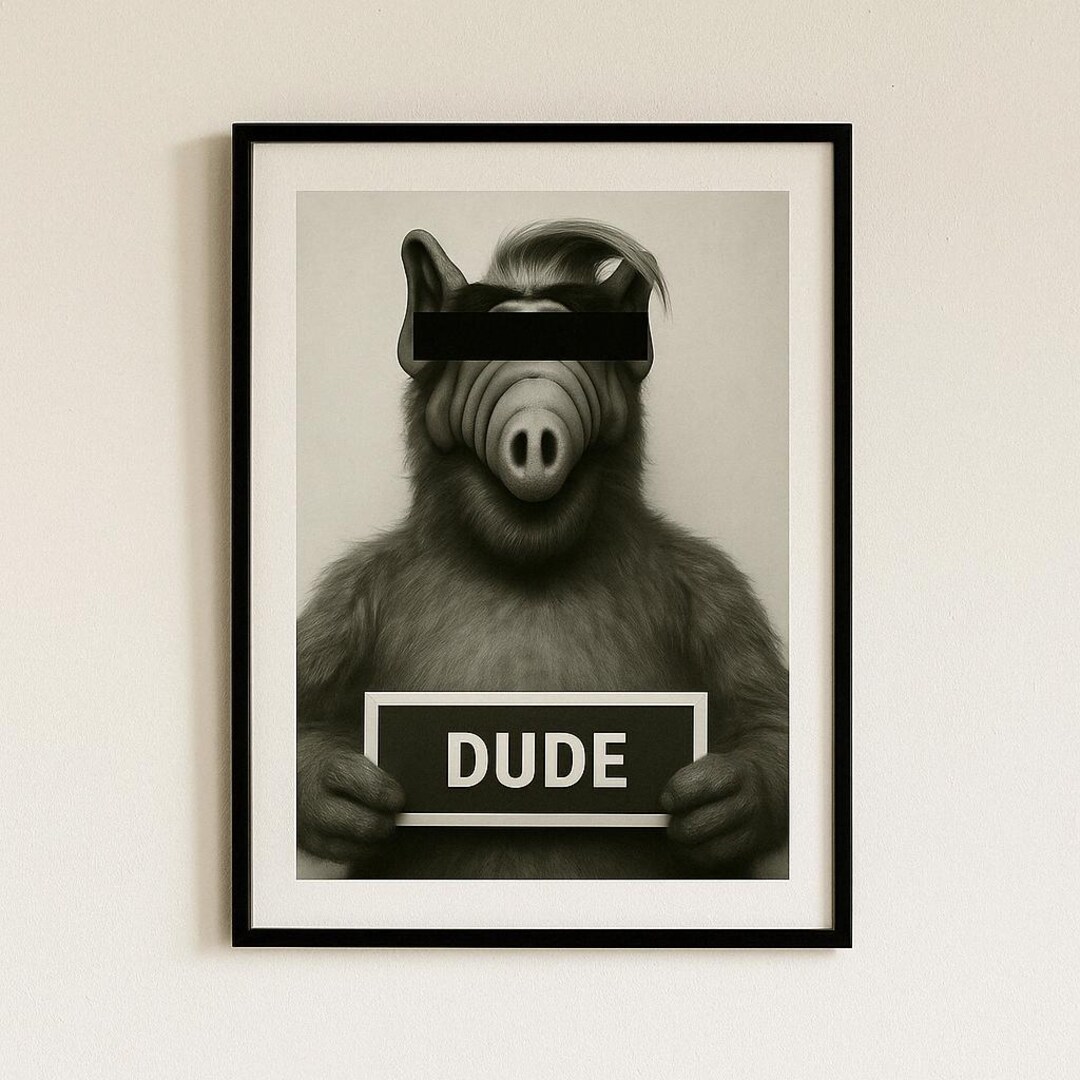 Mugshot Poster "dude" – Funny Retro-style Wall Art Mugshot Poster "dude ...