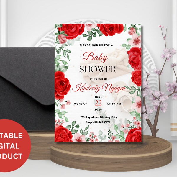 Red Baby Shower - Etsy