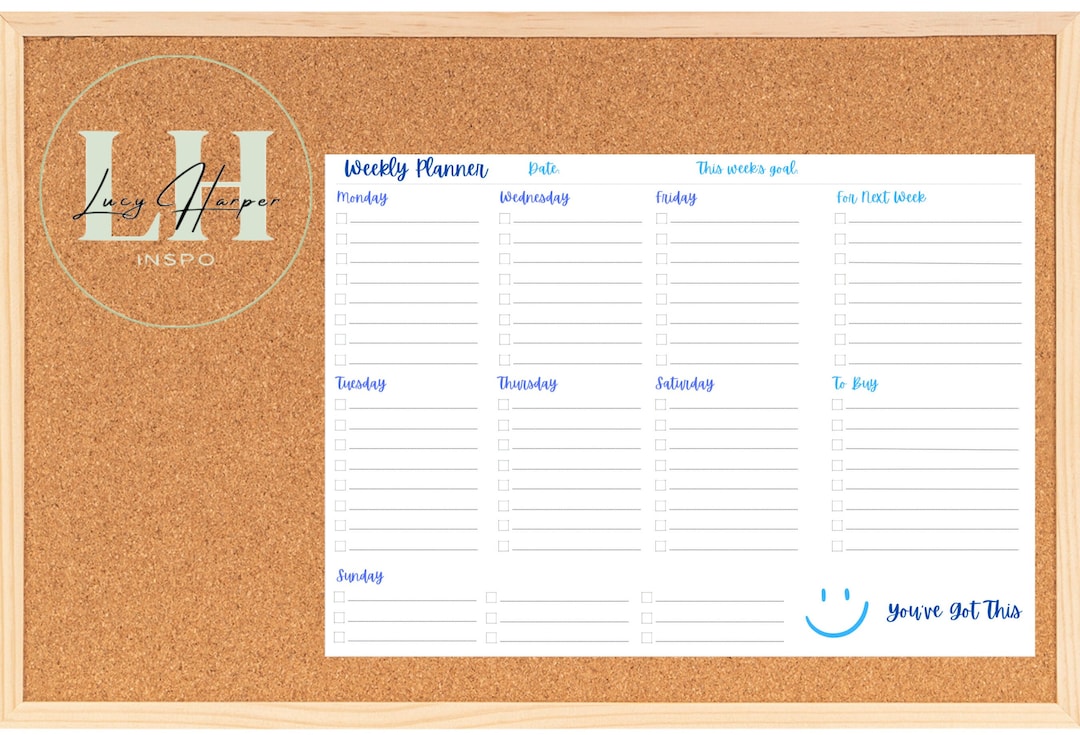 Weekly Planner - Printable, Blue Colour Palette - Etsy