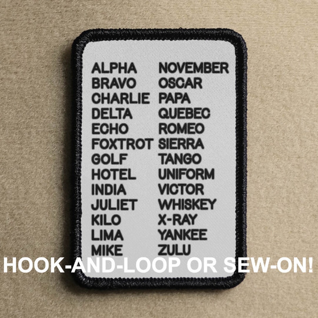 NATO Phonetic Alphabet Cheat Sheet Meme Funny Novelty Morale Patch Hook ...
