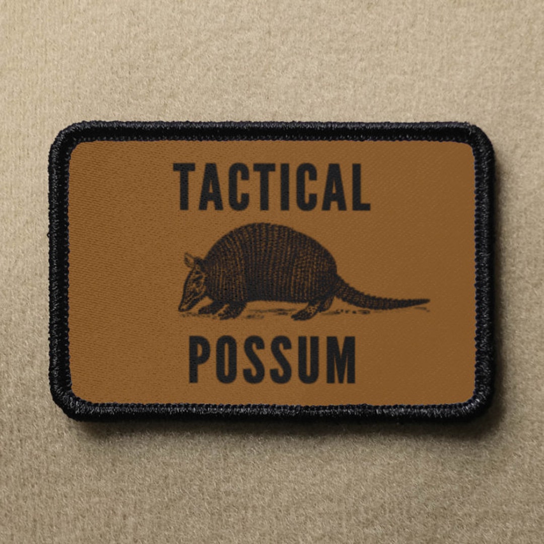 Tactical Possum Armadillo Possum Opossum Funny Parody Novelty Hook and Loop Morale Patch ...