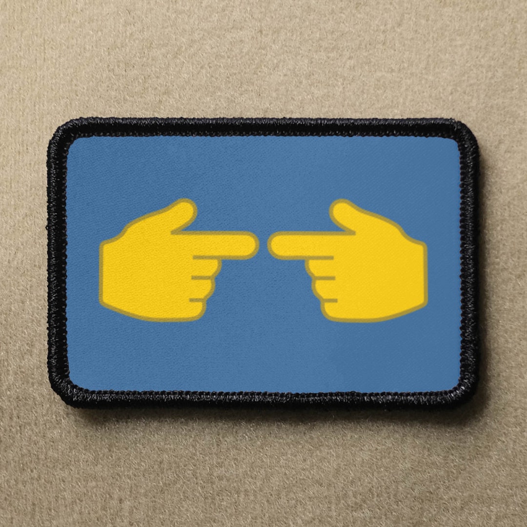 Two Fingers Touching Shy Emoji Funny Parody Novelty Hook and Loop ...