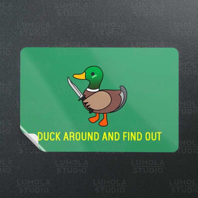 Duck Around and Find Out FAFO Meme Funny Parody Novelty Morale Sticker ...