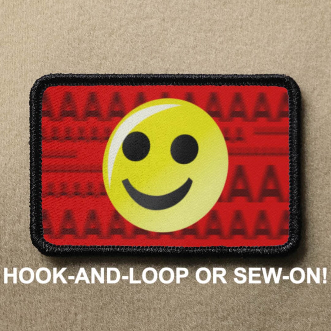 AAAAA Screaming Inside Happy Face Meme Funny Novelty Morale Patch ...