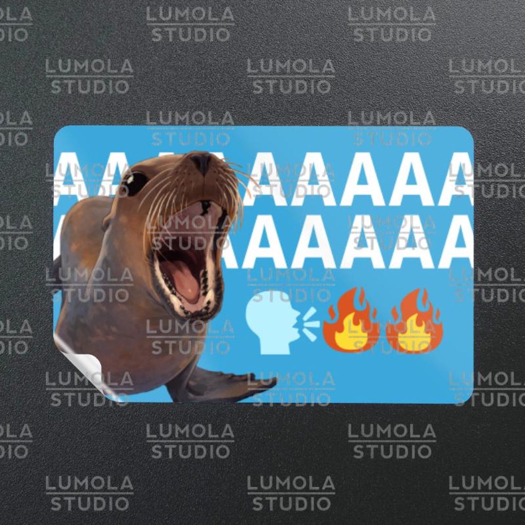 Sea Lion Screaming AAAAA Seal Meme Funny Parody Novelty Morale Sticker ...