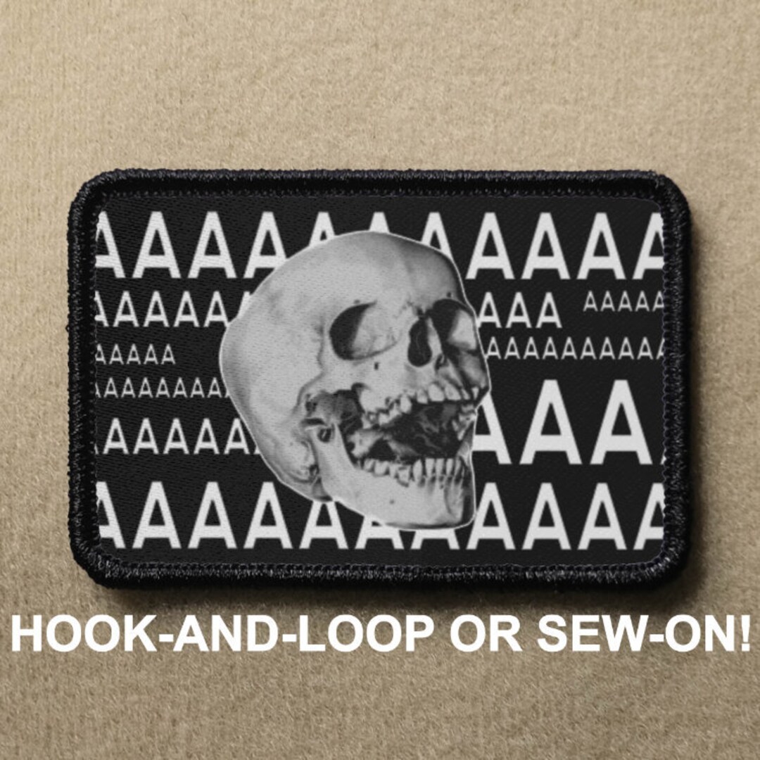 AAAAA Screaming Inside Skull Skeleton Meme Funny Novelty Morale Patch ...