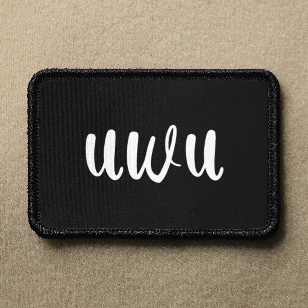 Uwu Anime Manga Meme Funny Parody Novelty Hook and Loop Morale Patch ...