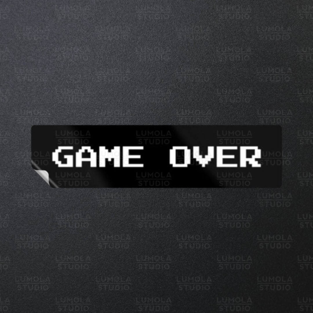 GAME OVER Retro Video Game Funny Parody Novelty Morale Sticker 1x4 ...
