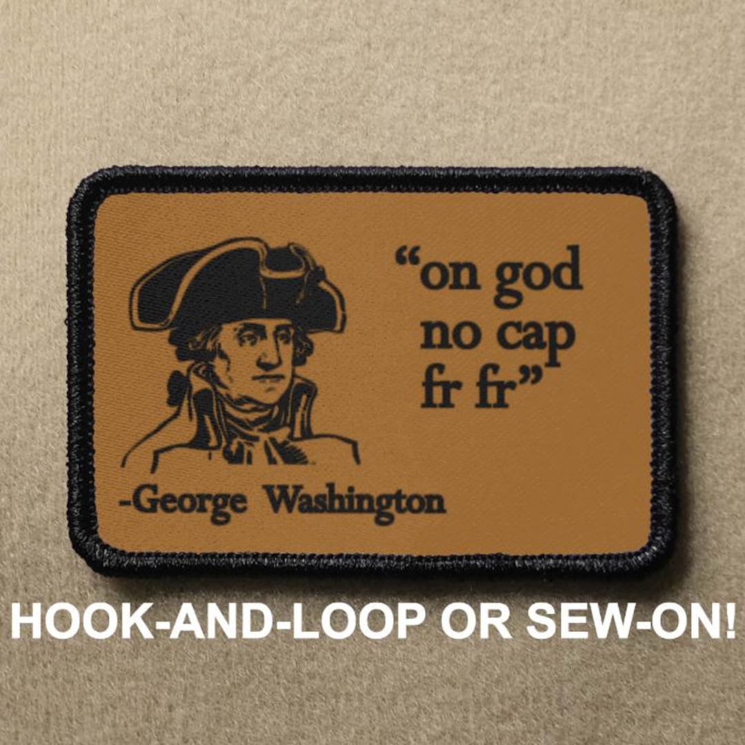 On God No Cap Fr Fr Gen Z Funny Novelty Morale Patch - Hook and Loop or ...