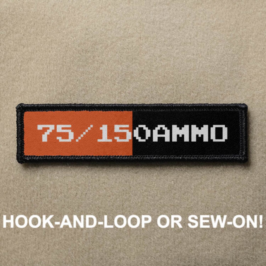 Ammo Bar Experience Retro Video Game Funny Novelty Morale Patch - Hook ...
