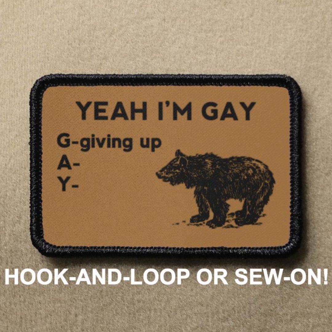 Yeah Im Gay Giving up Meme Funny Novelty Morale Patch - Hook and Loop ...
