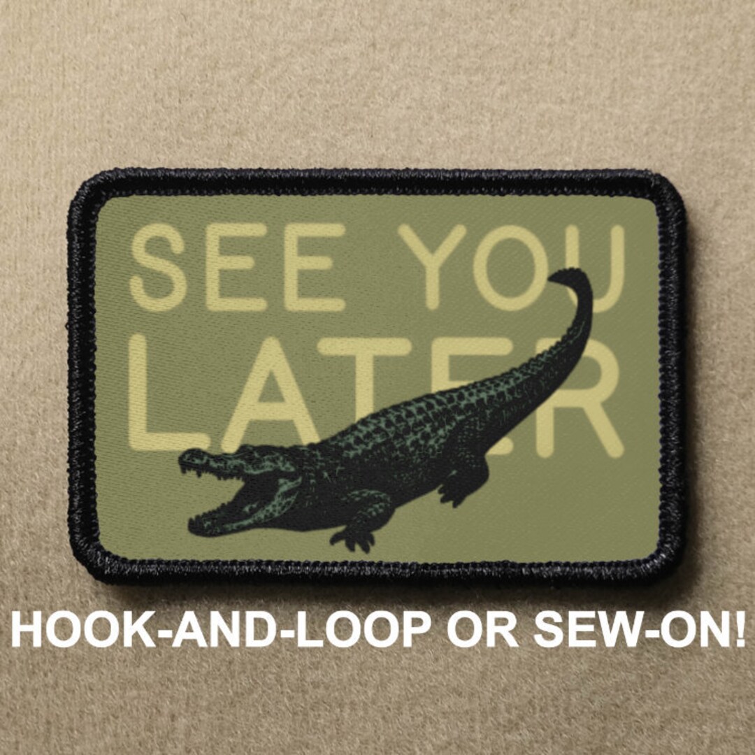 See You Later Alligator Rhyme Meme Funny Novelty Morale Patch - Hook ...