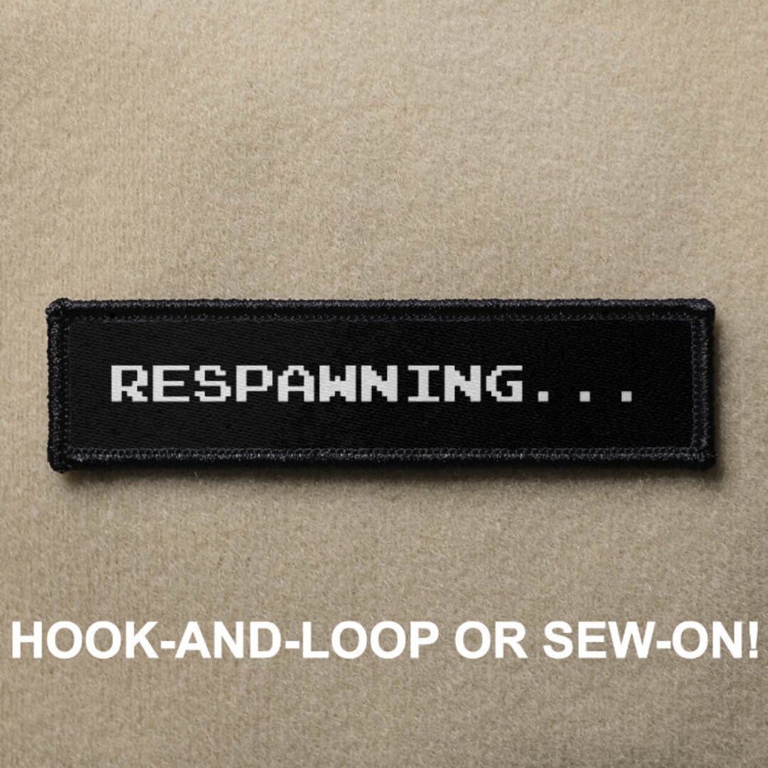 Respawning Lives Retro Video Game Funny Novelty Morale Patch - Hook and ...