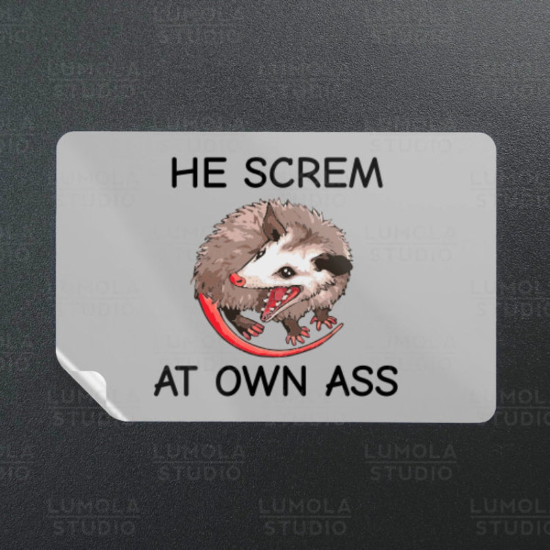 He Scream at Own Ass Screaming Possum Opossum Screm Meme Parody Novelty ...