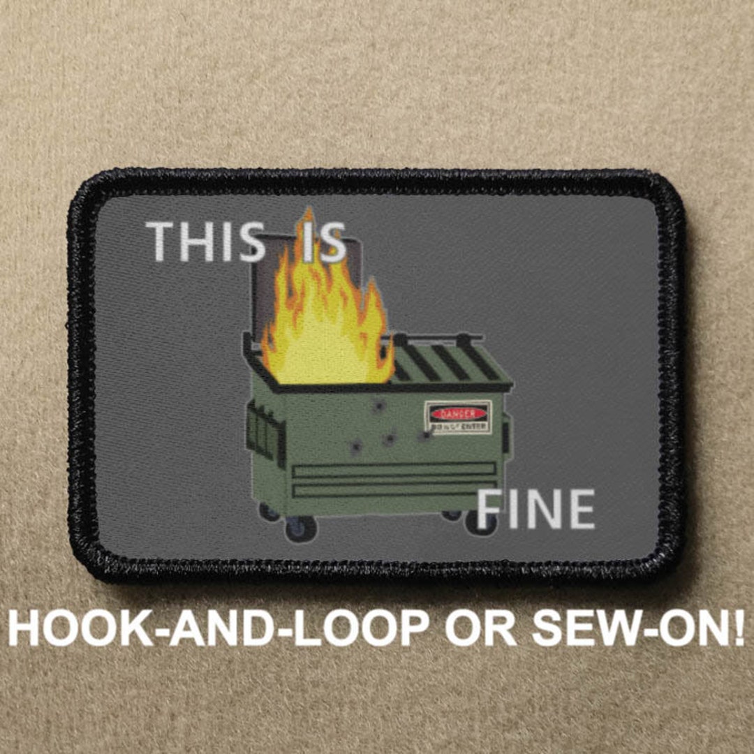 This is Fine Garbage Trash Bin Container Meme on Fire Funny Novelty ...