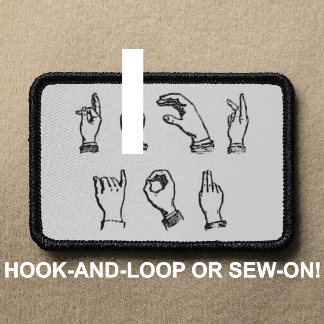 F You in ASL American Sign Language Meme Funny Novelty Morale Patch ...