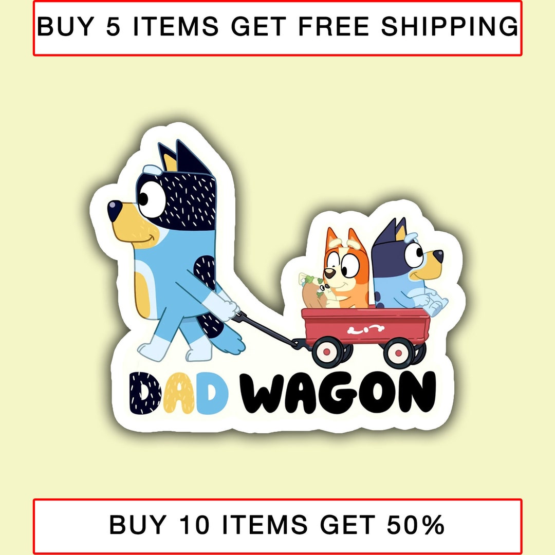 Bluey Stickers Family Wagon Stickers Water Bottle Stickers - Etsy